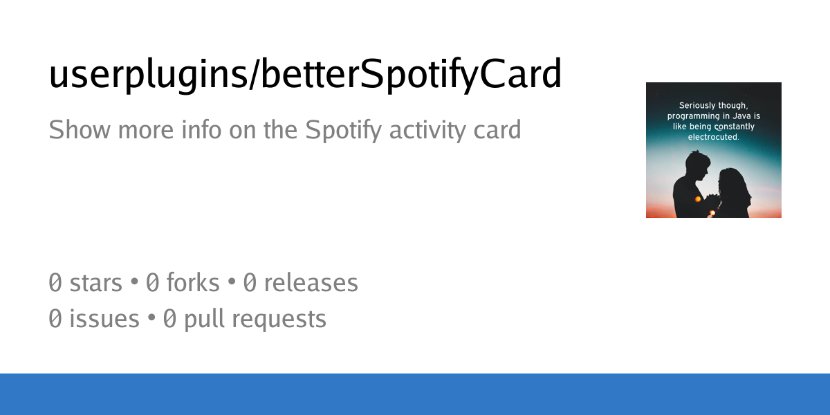userplugins/betterSpotifyCard: Show more info on the Spotify activity card - nin0git: A never ...